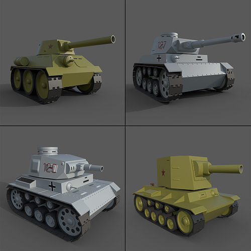 Cartoon tanks 3D Model Collection | CGTrader