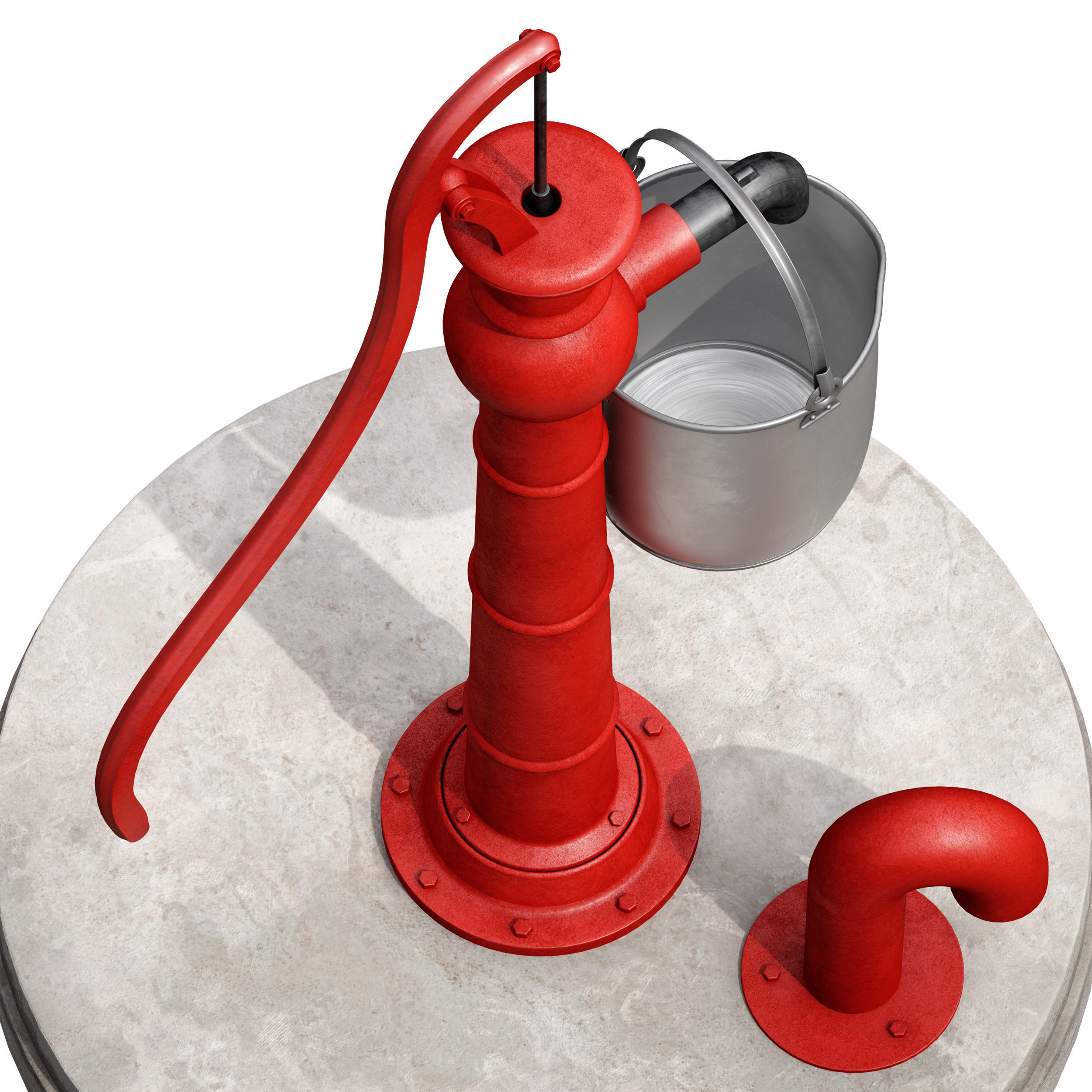 Outdoor water column with a bucket 3D model | CGTrader