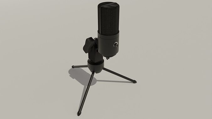 Black Microphone Minimalistic 3D Asset 3D model | CGTrader