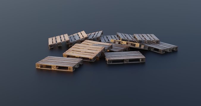 3D model Realistic European Pallets in 3D Industrial Logistics VR / AR ...