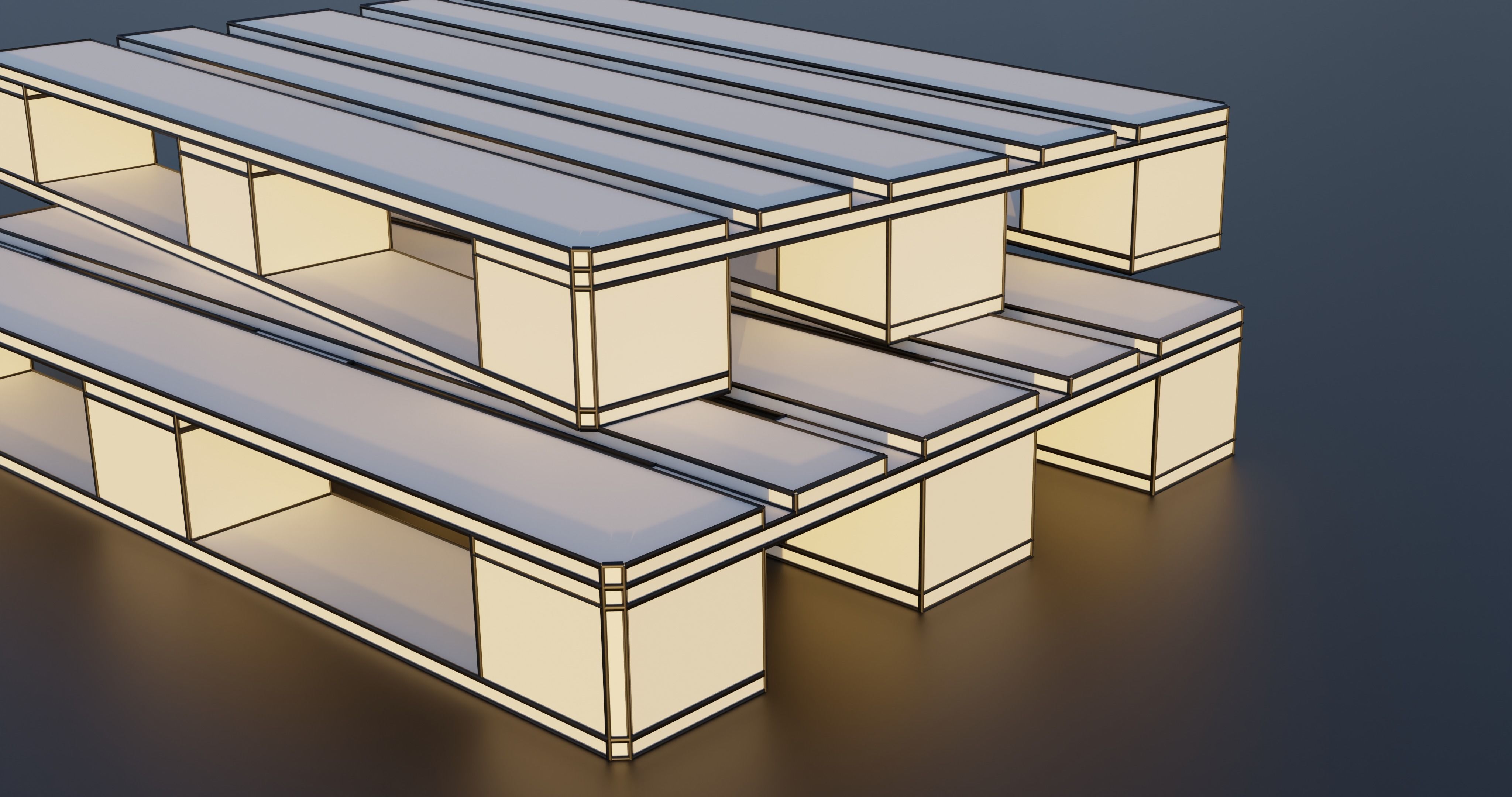 3D model Realistic European Pallets in 3D Industrial Logistics VR / AR ...