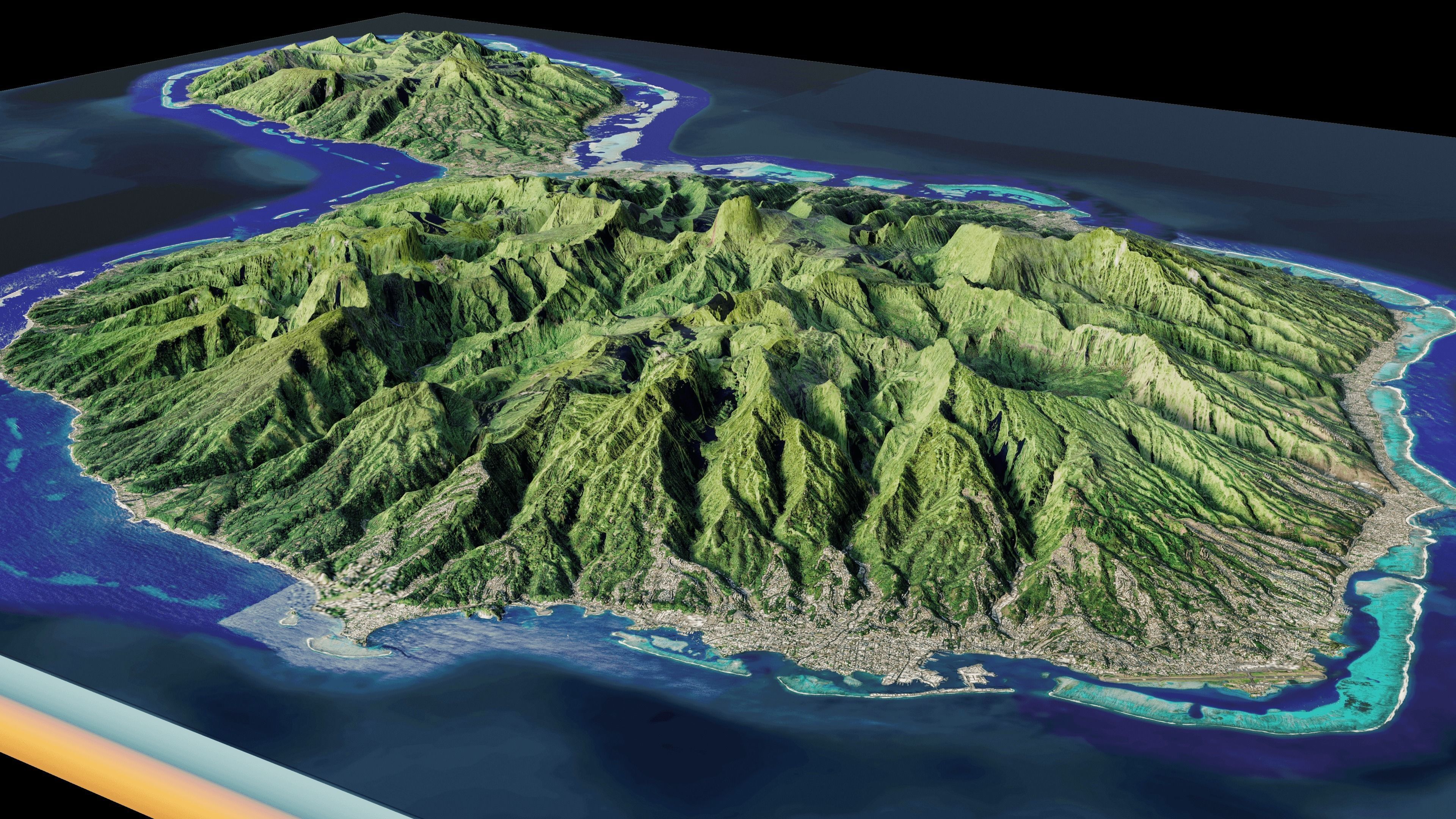 Tahiti island full 3d model terrain 3D model | CGTrader