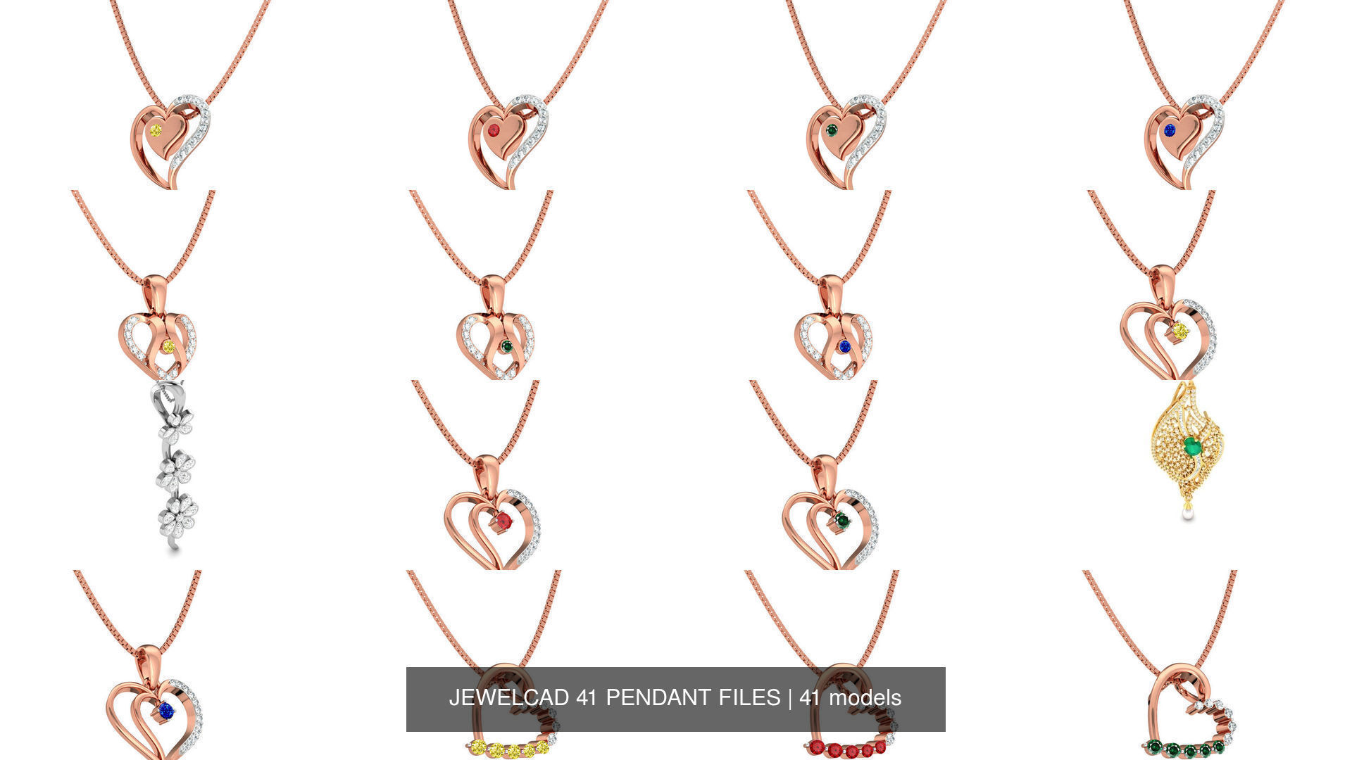 JEWELCAD 41 PENDANT FILES 3D Model Collection | CGTrader