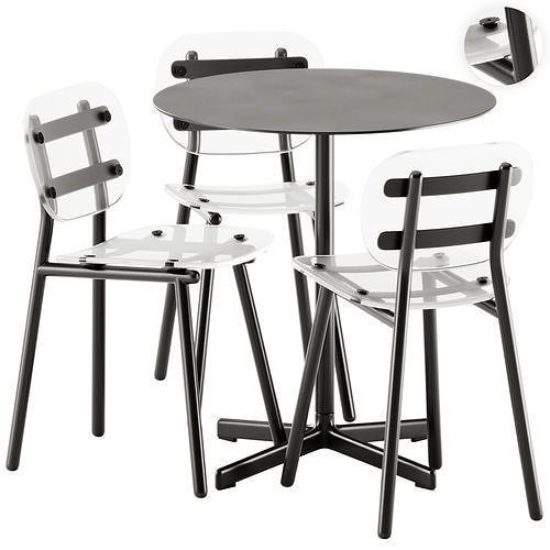 Hay Neu Round Table and Fenster Chair by DesignByThem 3D model | CGTrader