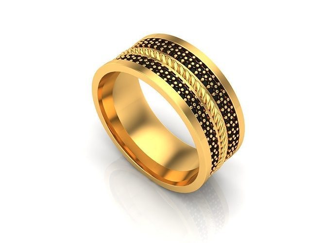 0135 - GENTS BAND RING 3D model 3D printable | CGTrader