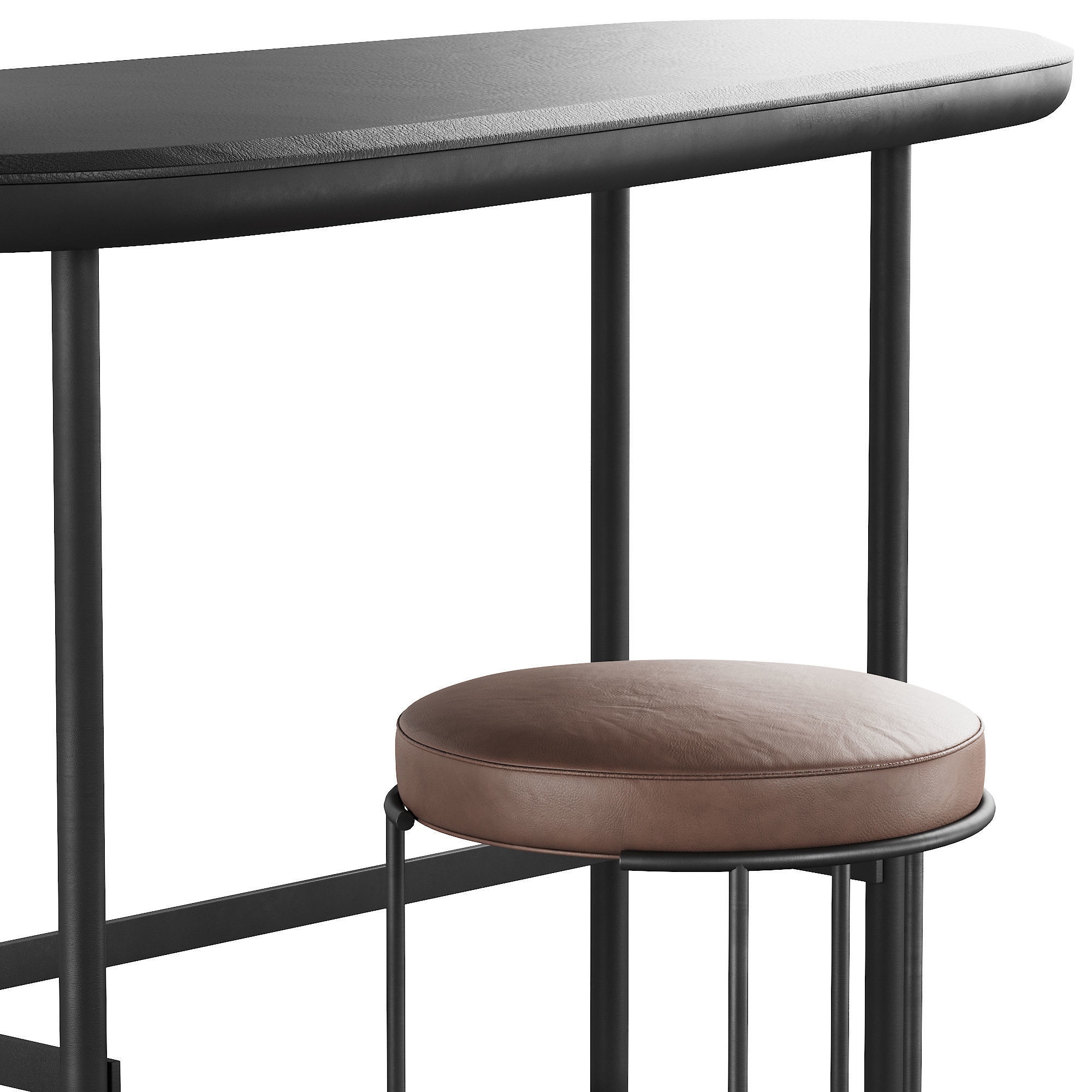 326 Vanity Desk 03 Pebble Desk with Nina pouf by Living Divani 3D model ...