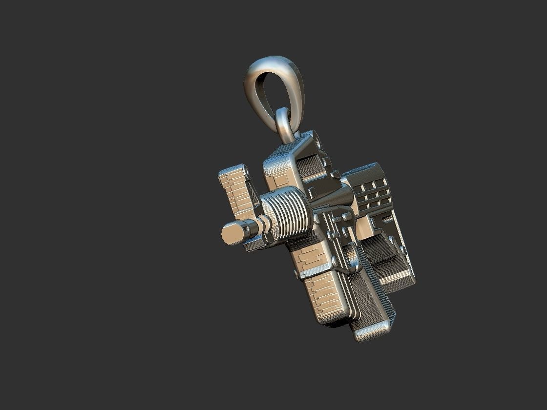 Machine Gun - AR 15 - Metralhadora Pendant 3D model 3D printable | CGTrader