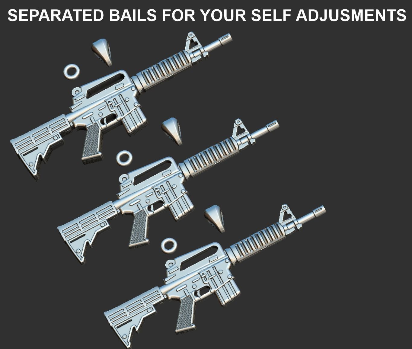 Machine Gun - AR 15 - Metralhadora Pendant 3D model 3D printable | CGTrader