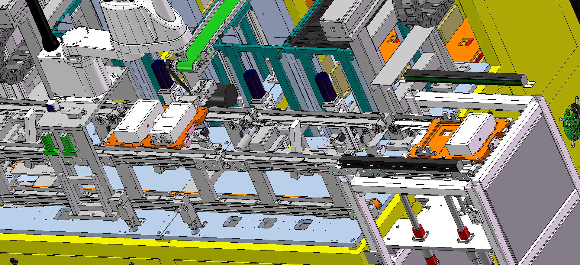 industrial 3D model assembly line labeling mobile phone box 3D model ...