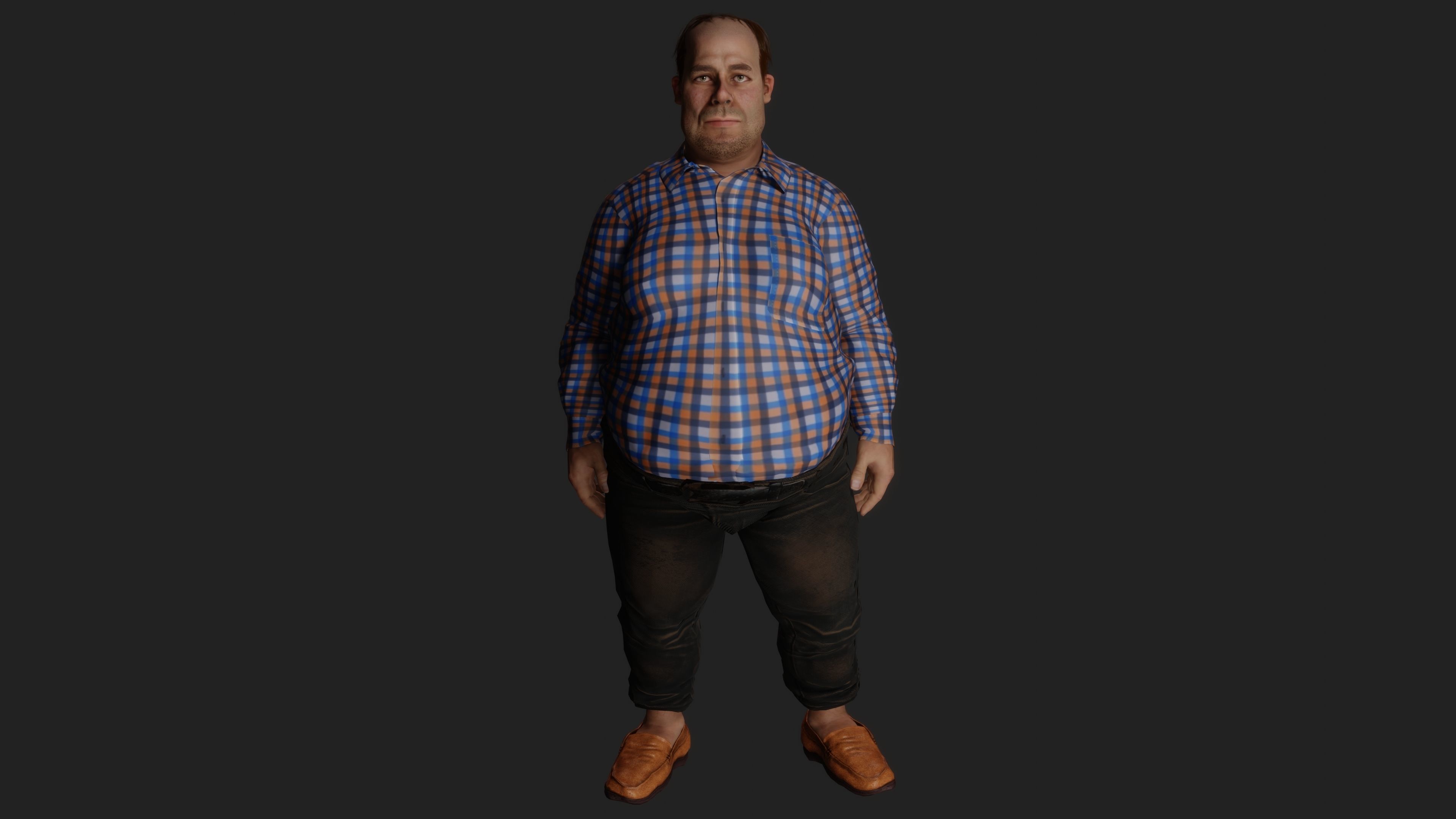 Fat man 3D model | CGTrader