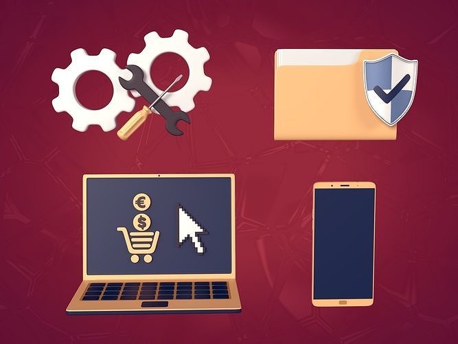 3D model Network Security Icons Pack VR / AR / low-poly | CGTrader