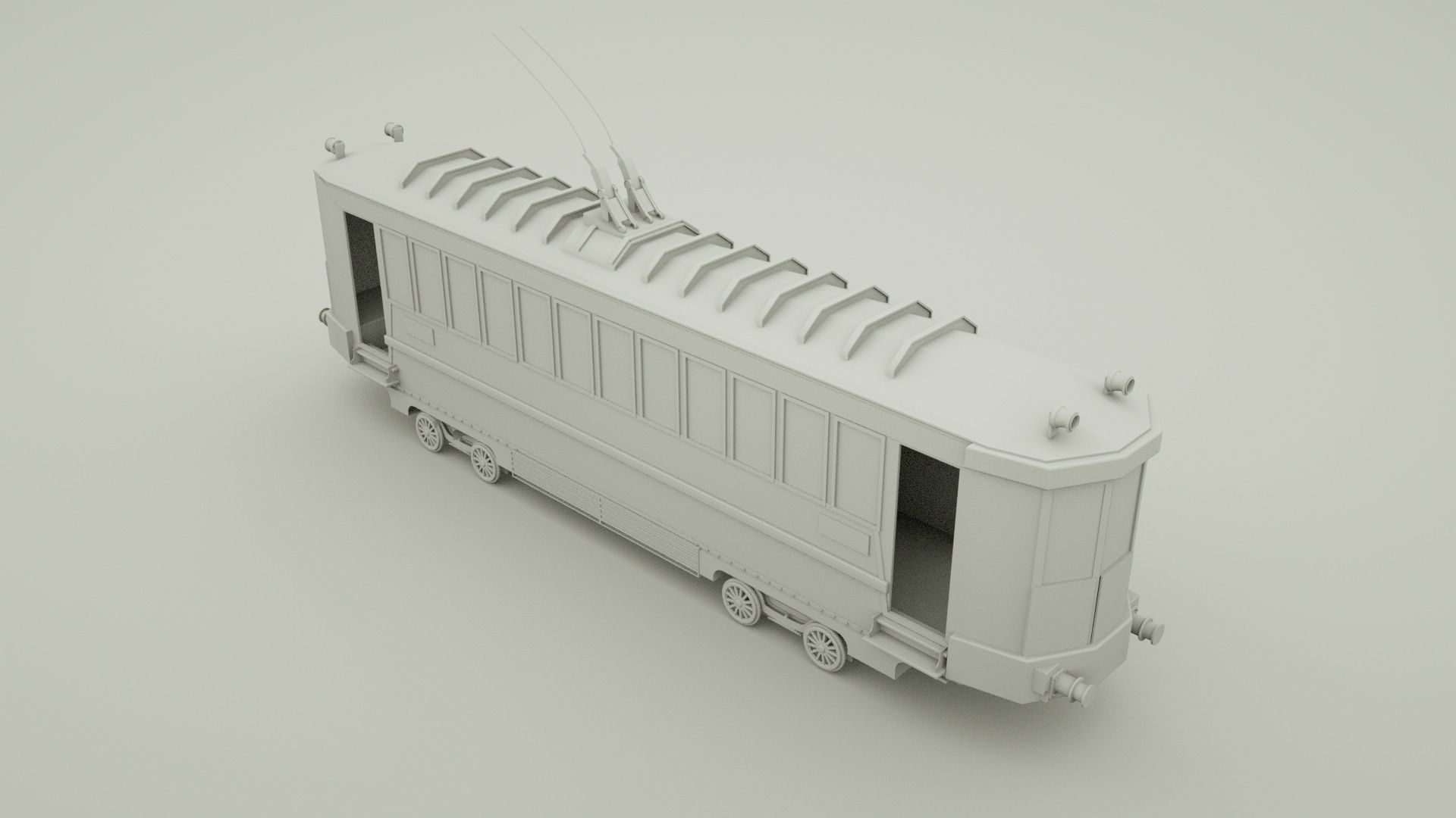 Retro Tramway 3D Model 3D model | CGTrader