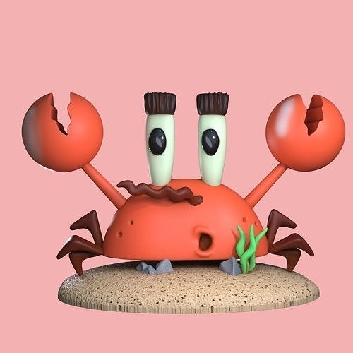 Primitive Mr Krabs 3D model 3D printable | CGTrader