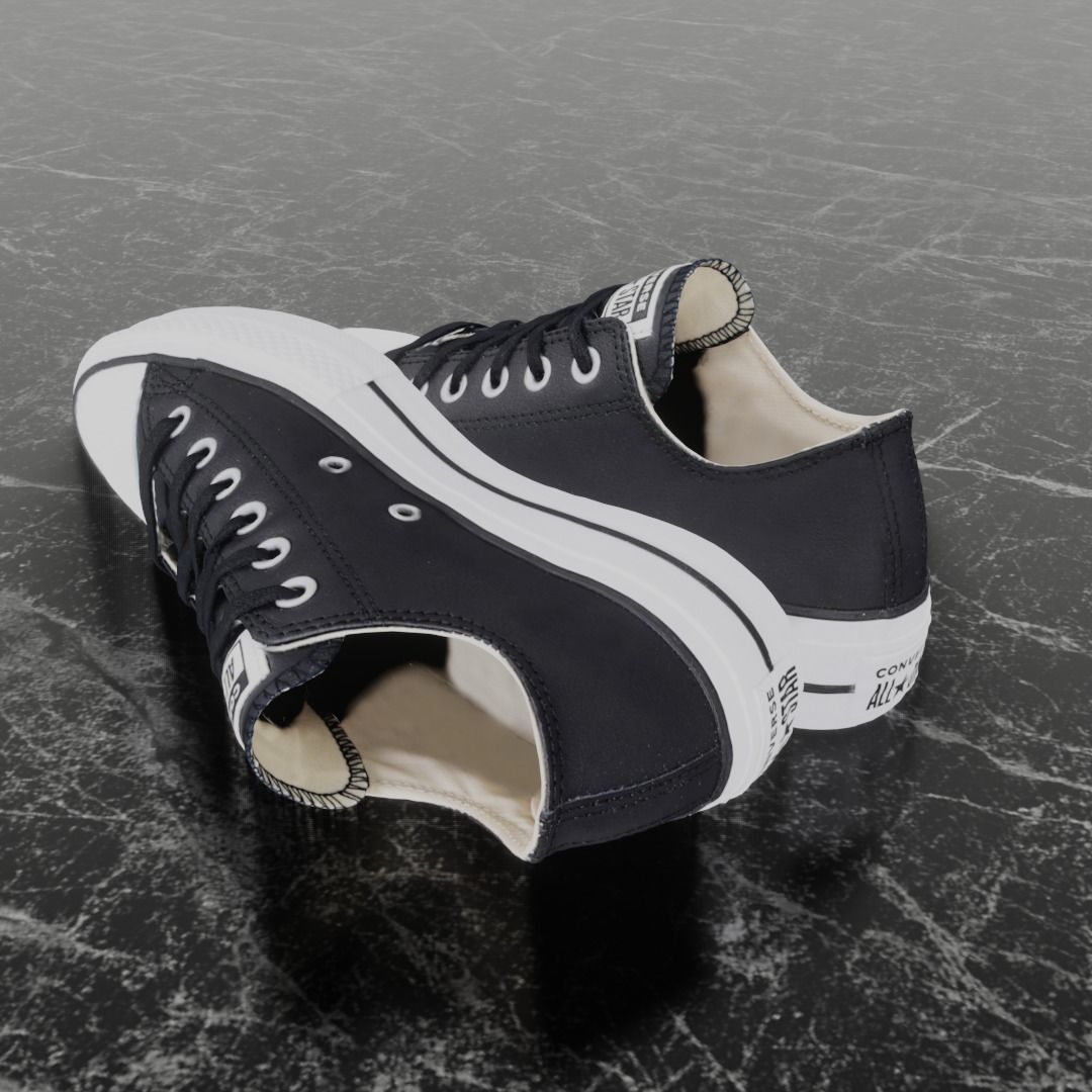 3D model CONVERSE 3D SHOES - BLACK LOW VR / AR / low-poly | CGTrader