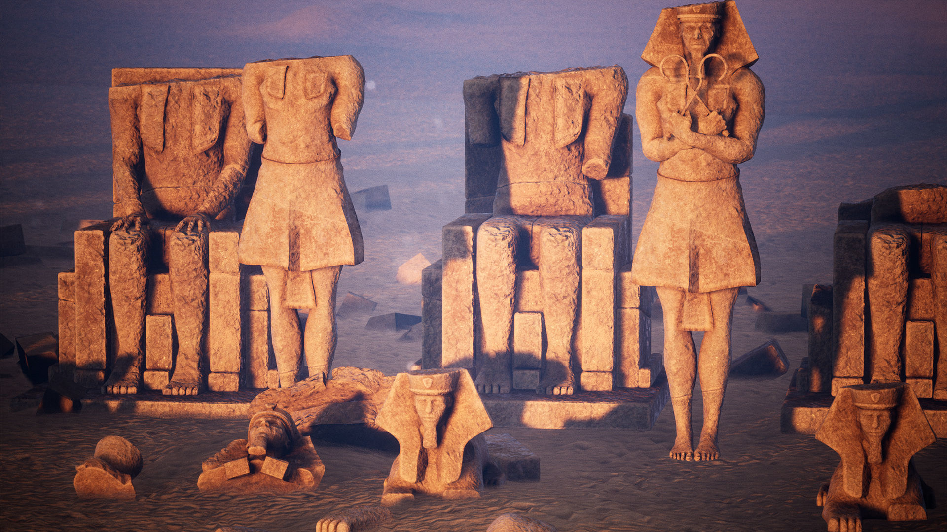 3D model Modular Egyptian Statues 51 Assets VR / AR / low-poly | CGTrader
