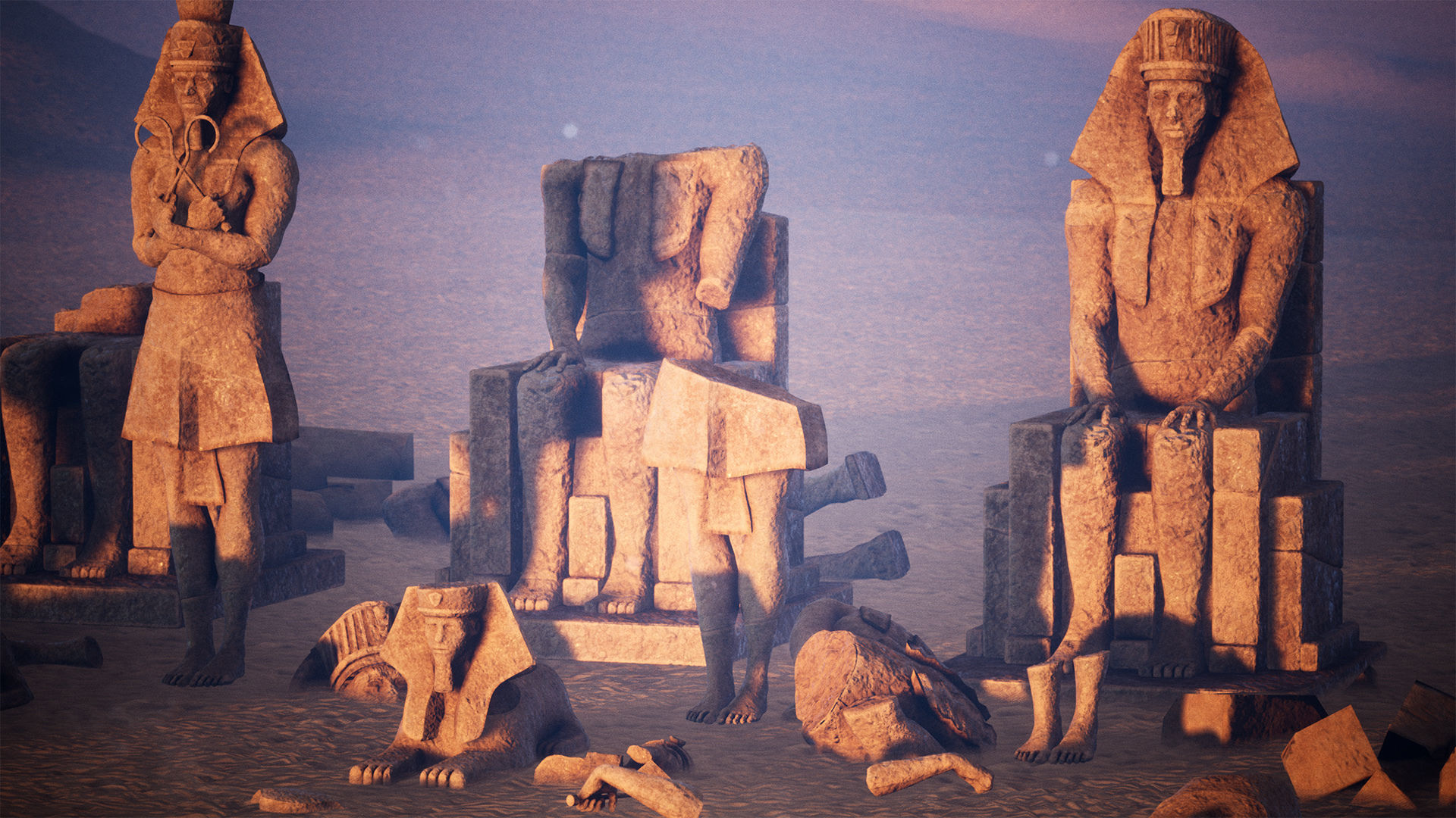 3D model Modular Egyptian Statues 51 Assets VR / AR / low-poly | CGTrader