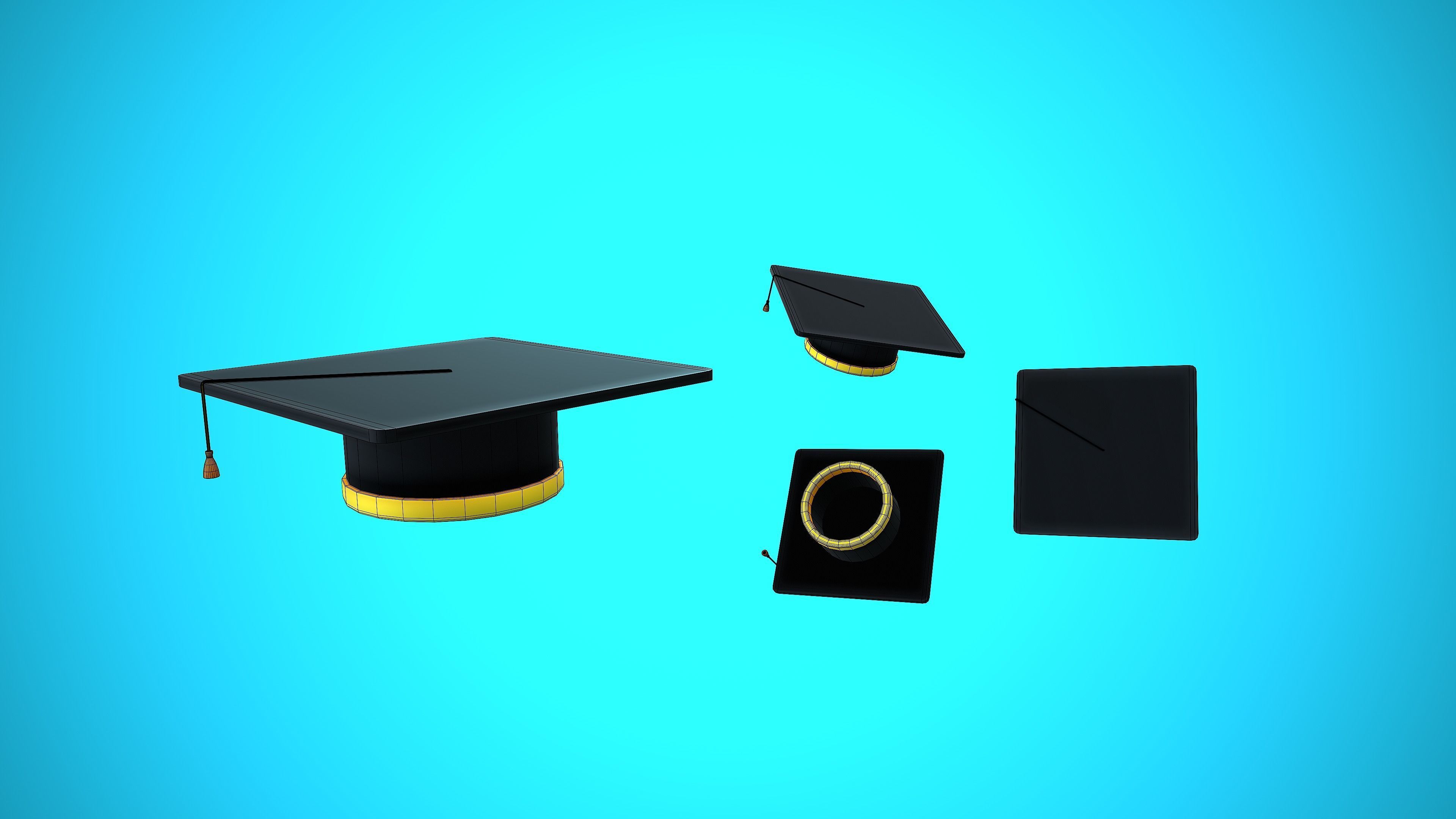 3D model GRADUATION CAP CARTOON STYLIZED VR / AR / low-poly | CGTrader