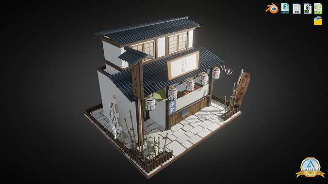 3D model Stylized Japanese Restaurant VR / AR / low-poly | CGTrader