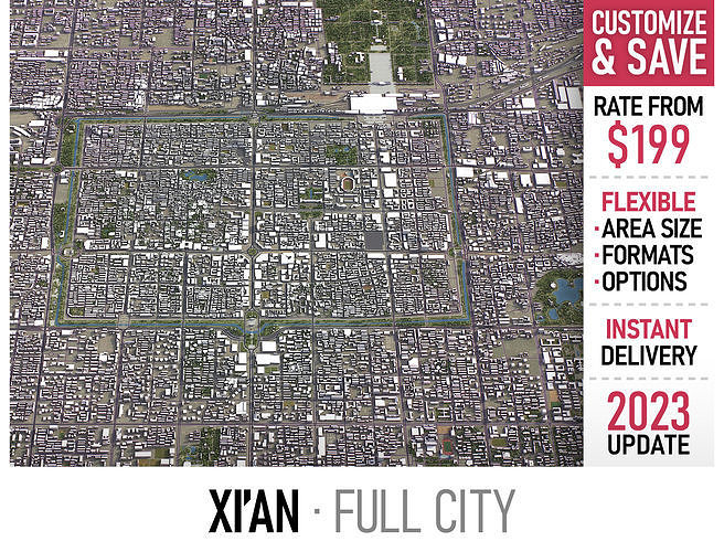 3D model Xian - city VR / AR / low-poly | CGTrader