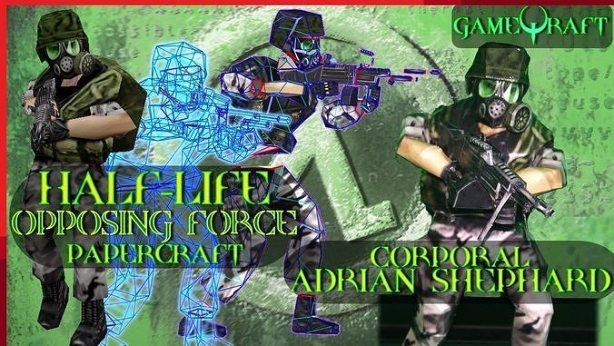 ADRIAN SHEPHARD HALF-LIFE OPPOSING FORCE - PAPERCRAFT TEMPLATE 3D model ...