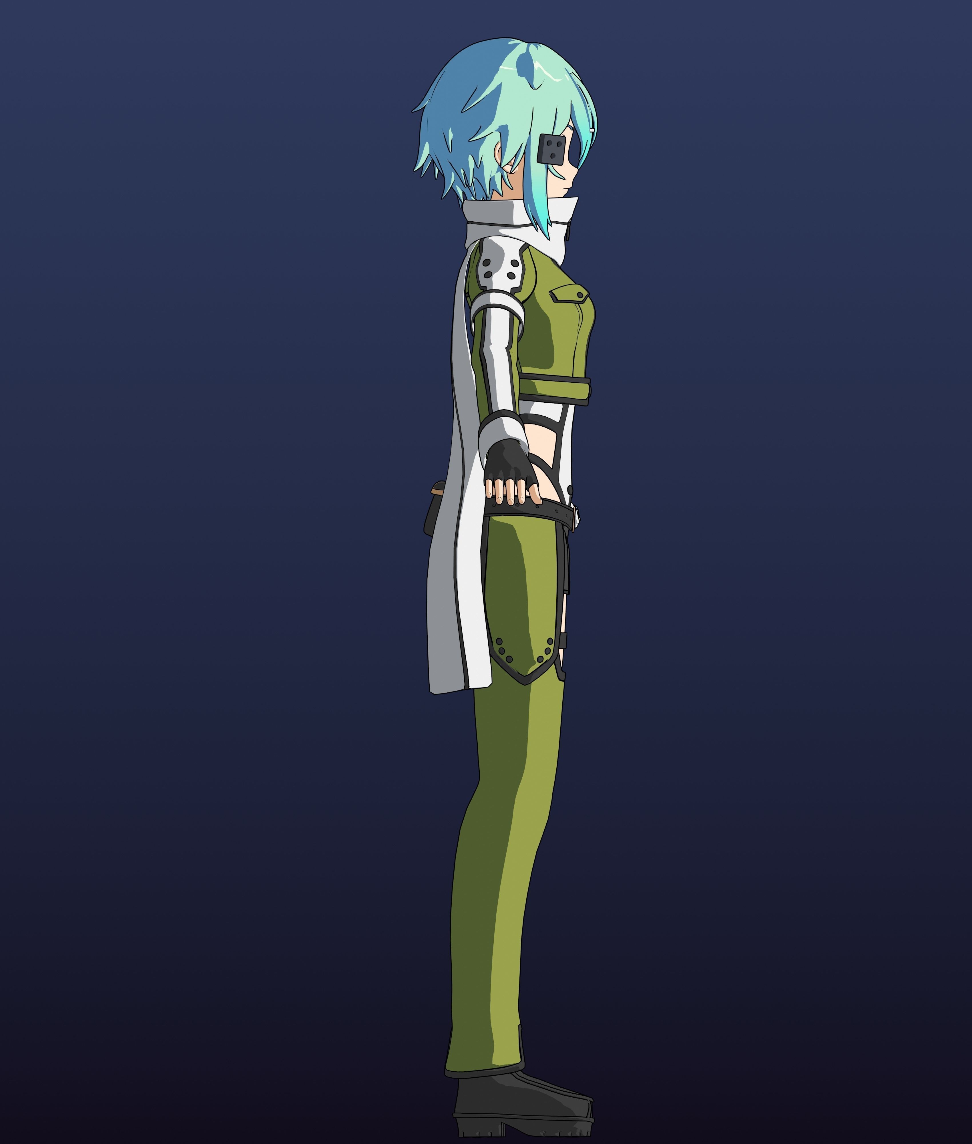 Sinon - SAO - Model 3D Blender 3D model animated rigged | CGTrader