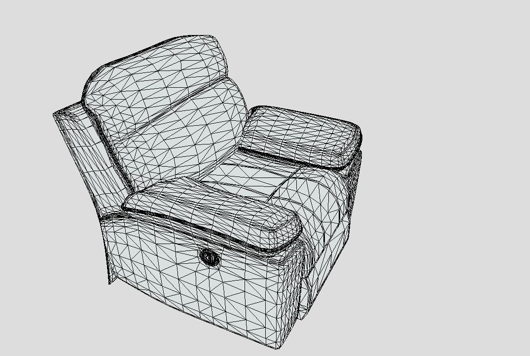 3D model RECLINING 1 SECTION - BROWN VR / AR / low-poly | CGTrader