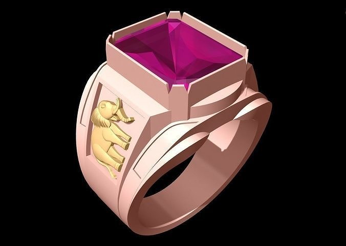 Elephants Ring - Mens Rings - N9215 3D model 3D printable | CGTrader