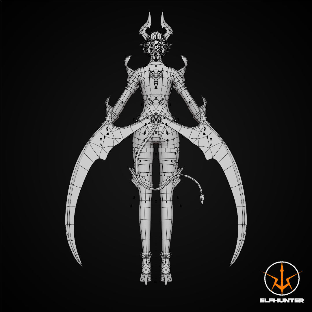 3D model EXCLUSIVE EDITION RIGGED CHARACTER ELF PINK DEVIL VR / AR ...