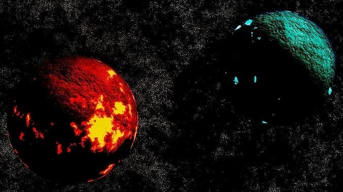 Two planets 3D model | CGTrader