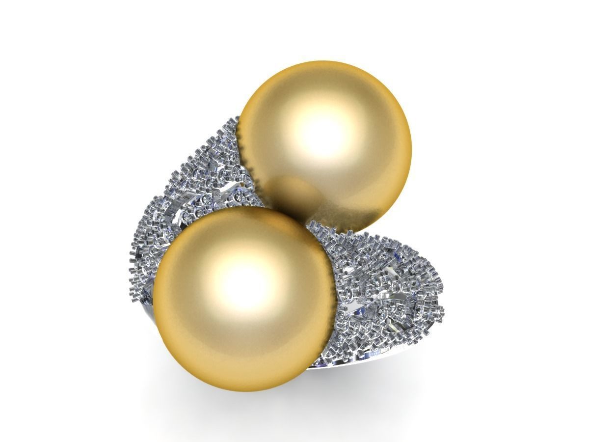 Pear Tween Diamond Ring 3D model 3D printable | CGTrader