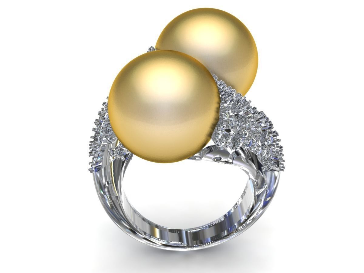 Pear Tween Diamond Ring 3D model 3D printable | CGTrader