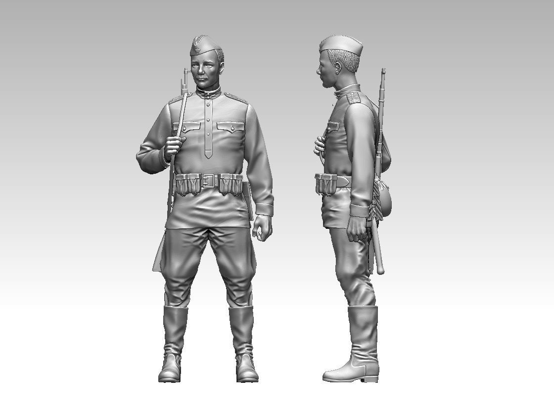 russian soldier 3D model 3D printable | CGTrader