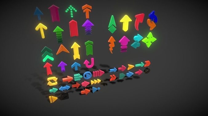 3D model Arrow Button Collections2 VR / AR / low-poly | CGTrader