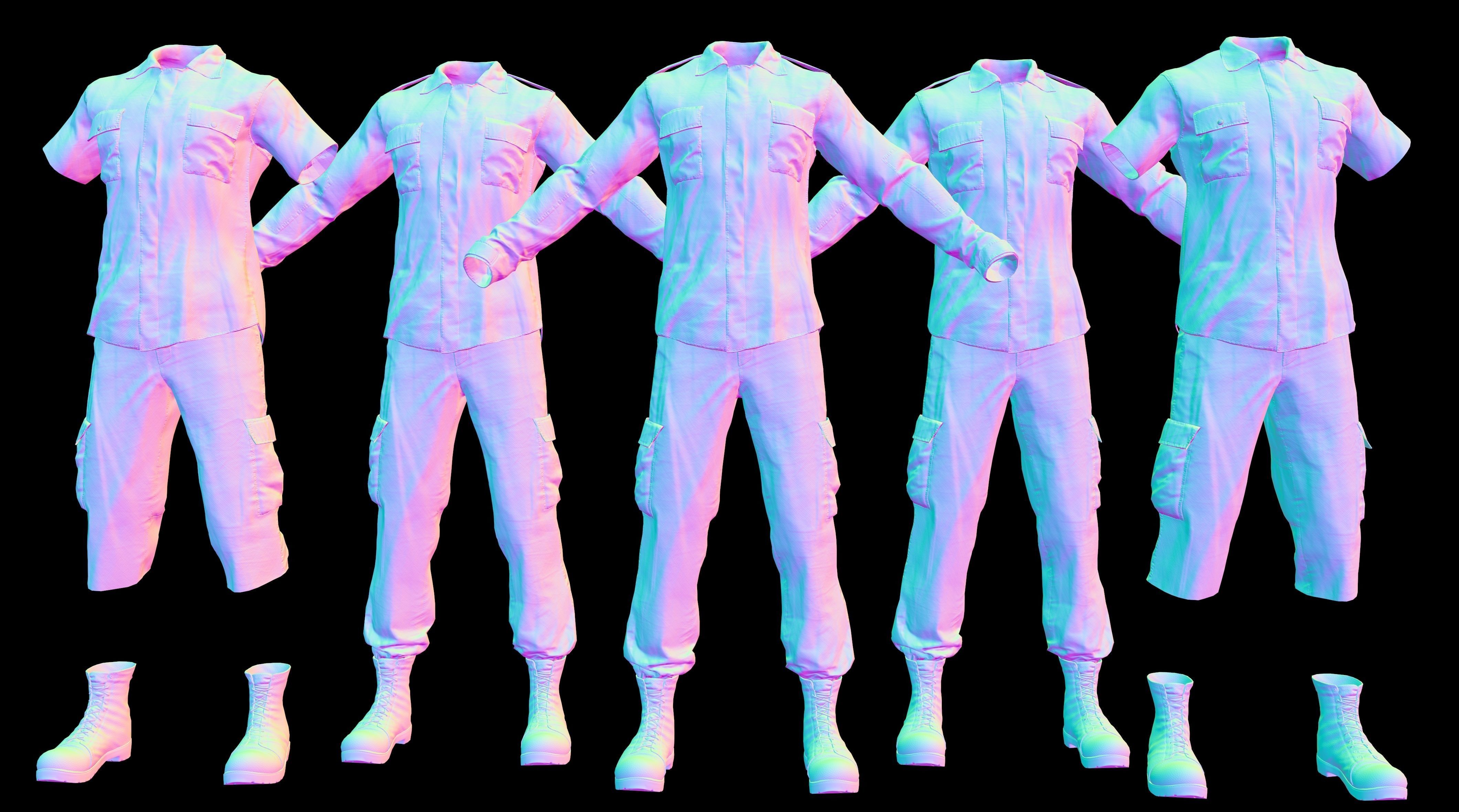 3D model Character Clothes Vol 01 realtime unreal VR / AR / low-poly ...