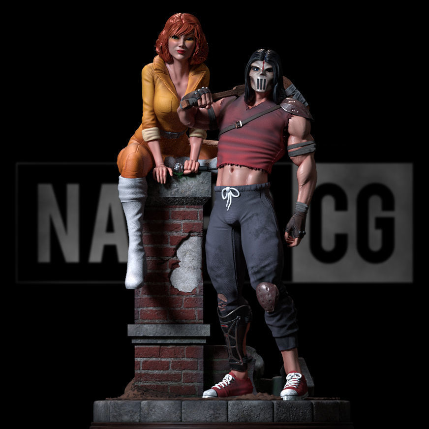 Fan art - TMNT Casey Jones and April Oneil - Statue 3D model 3D ...