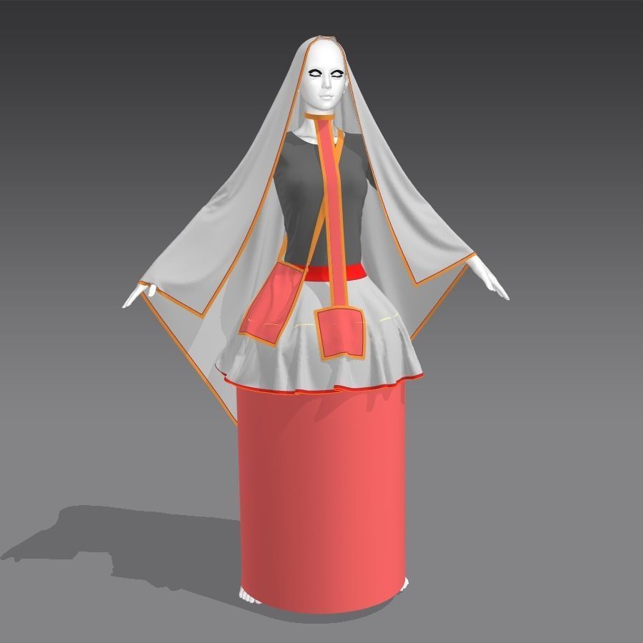 Manipur Indian Traditional Dress 3D model | CGTrader