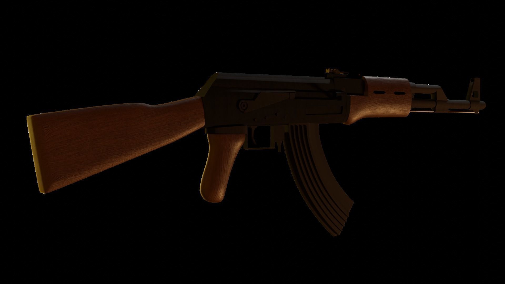 Ak47 Rifle Assault Rifle Gun Weapon 3D Model free VR / AR / low-poly 3D ...