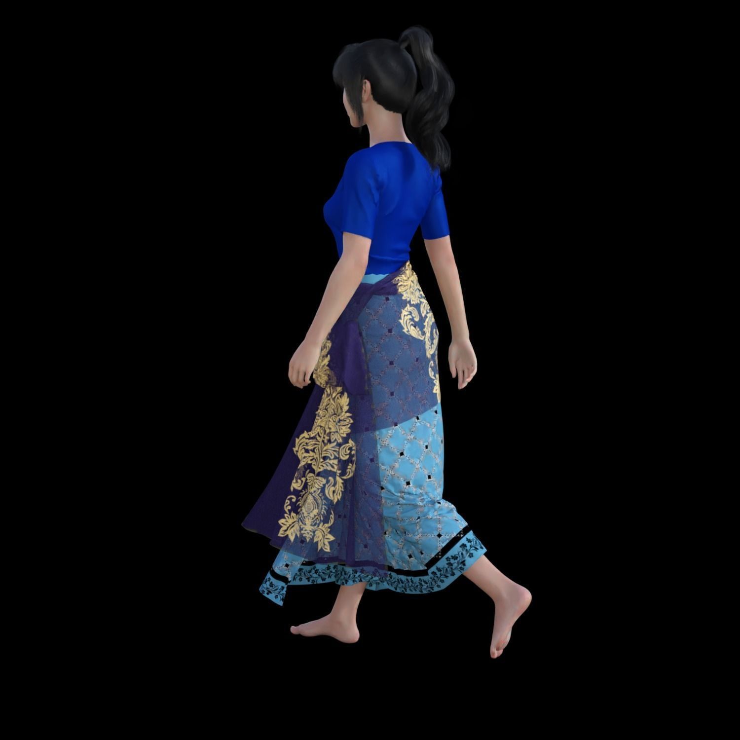 Manipur Indian Traditional Dress 2 3D model 3D model | CGTrader