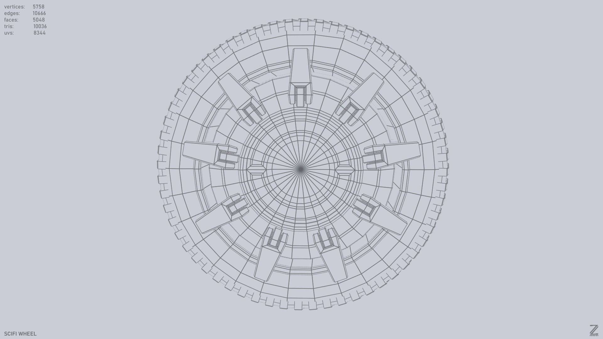 3D model Scifi wheel VR / AR / low-poly | CGTrader