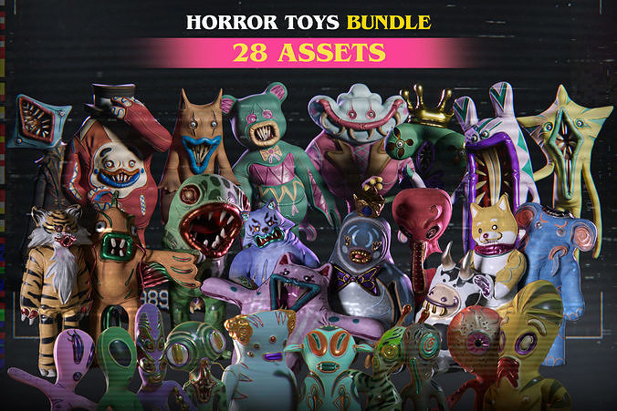 3D model Horror Toys Bundle Pack VR / AR / low-poly | CGTrader
