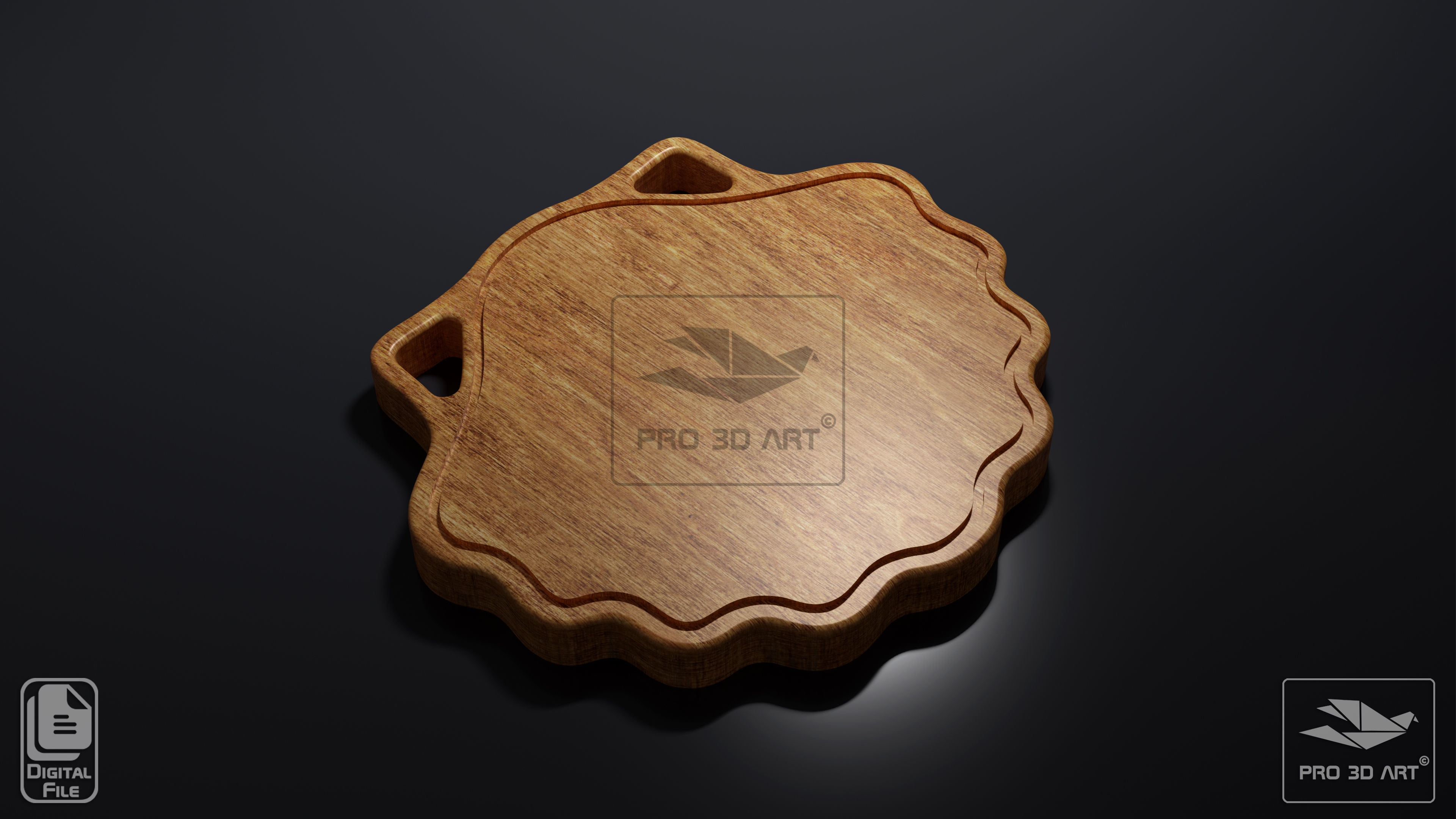 Shell Cutting Board - CNC files for Wood 3D model | CGTrader