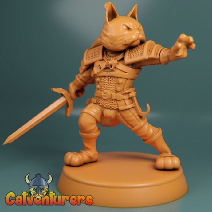 Claws and Casters Fantasy Cats RPG Party 3D model 3D printable | CGTrader