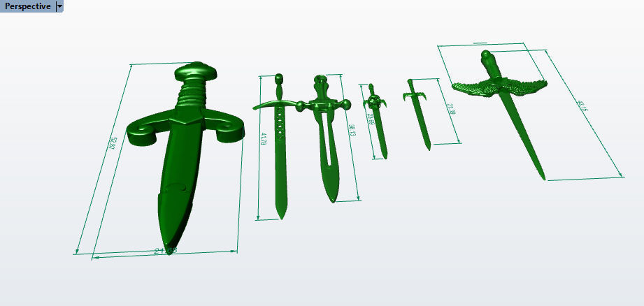 Collection of Various Assorted Swords 3D models 3D model 3D printable ...