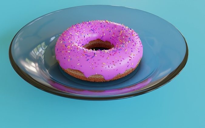 Donut in a plate 3D model rigged | CGTrader