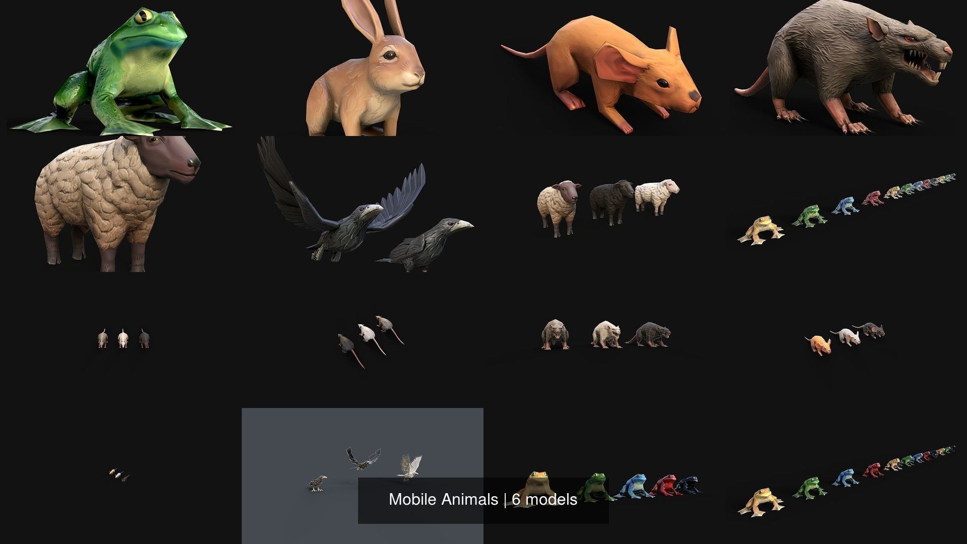 3D Model Collection Mobile Animals VR / AR / low-poly | CGTrader