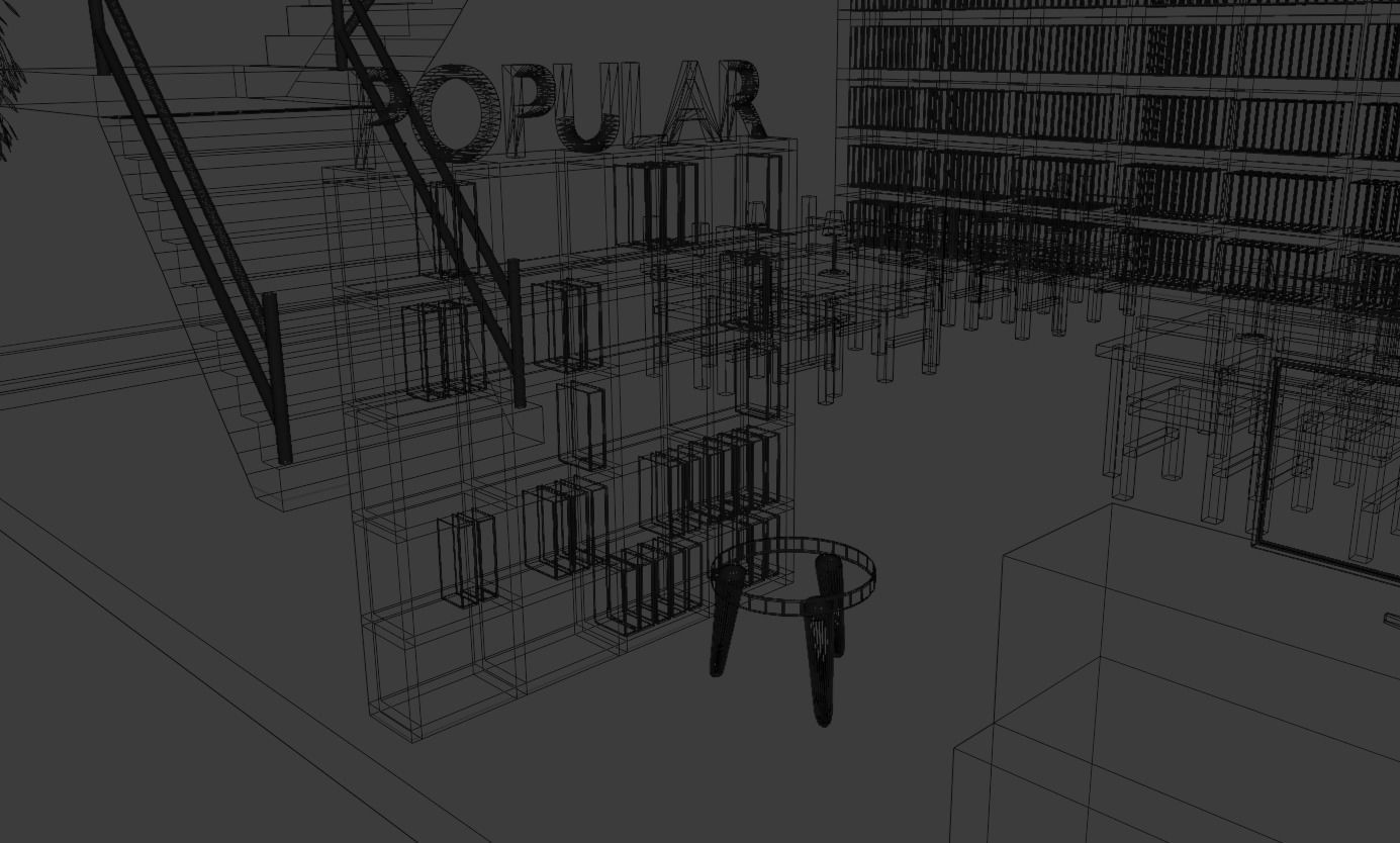 3D model Low Poly Library 001 VR / AR / low-poly | CGTrader