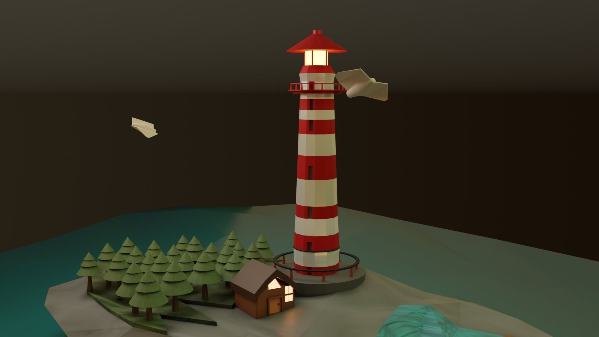 3D model Lighthouse Diorama 001 VR / AR / low-poly | CGTrader