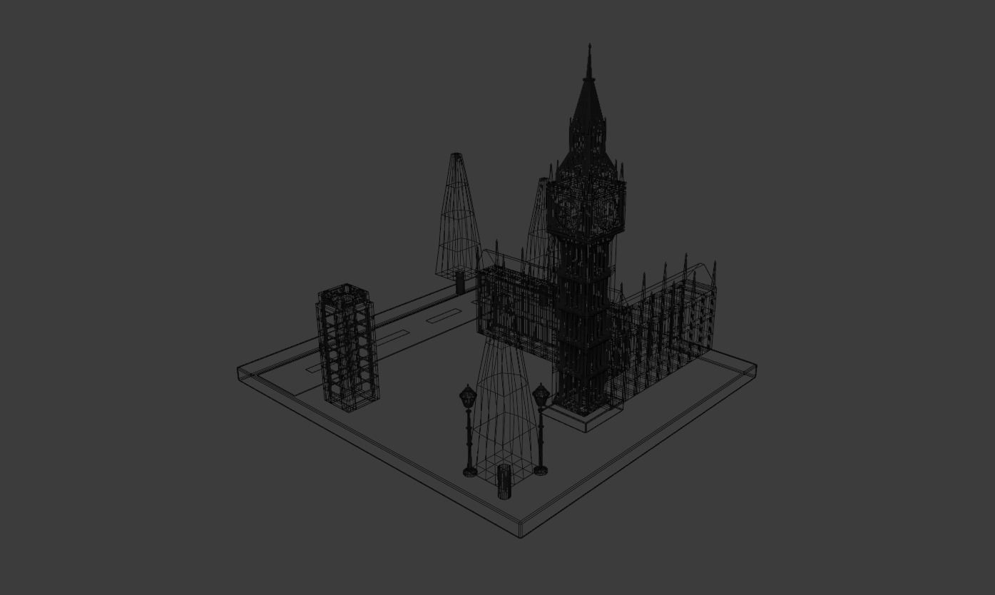 3D model Big Ben Diorama 001 VR / AR / low-poly | CGTrader