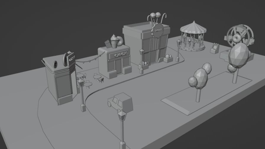 3D model Candy City Diorama 001 VR / AR / low-poly | CGTrader