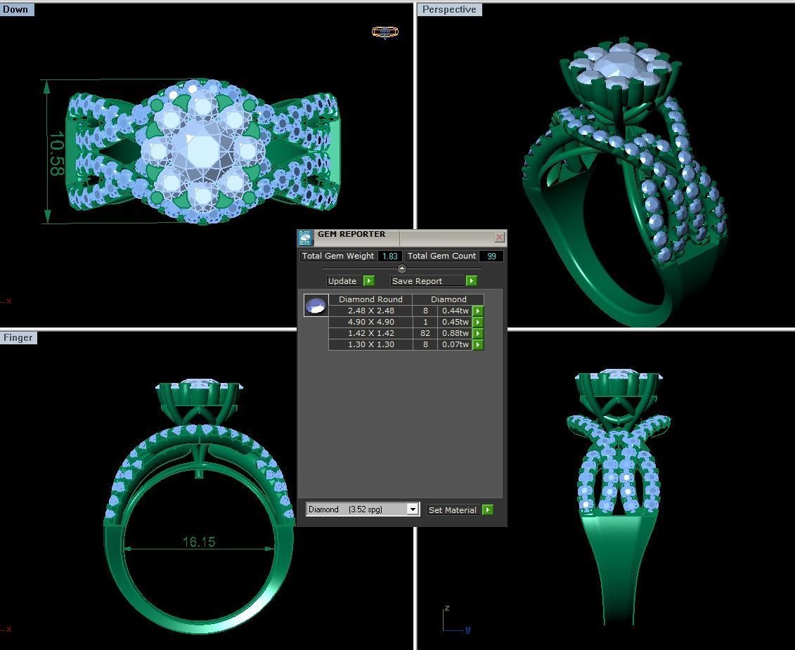 Hong Kong Prong Diamond Ring 3D model 3D printable | CGTrader
